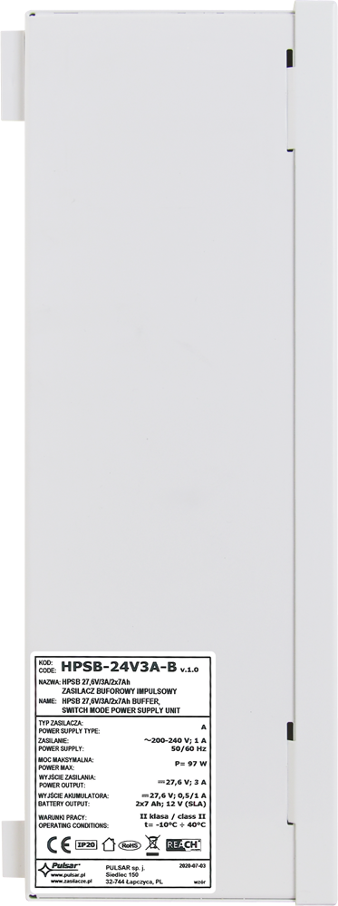 Pulsar HPSB-24V3A-B dobozolt tápegység - Biztonságtechnikai ...