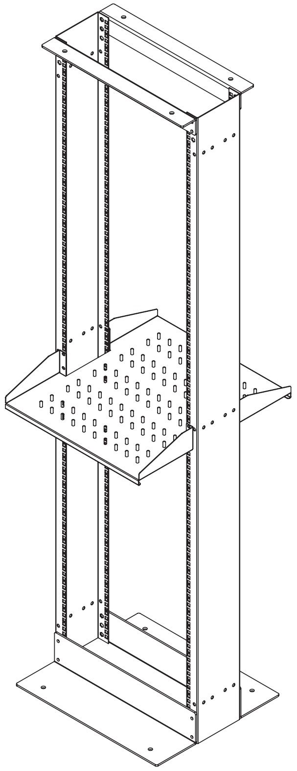 Lande LN-RAF-RMO-2U160-BL polc DYNA frame rackszekrényhez ...