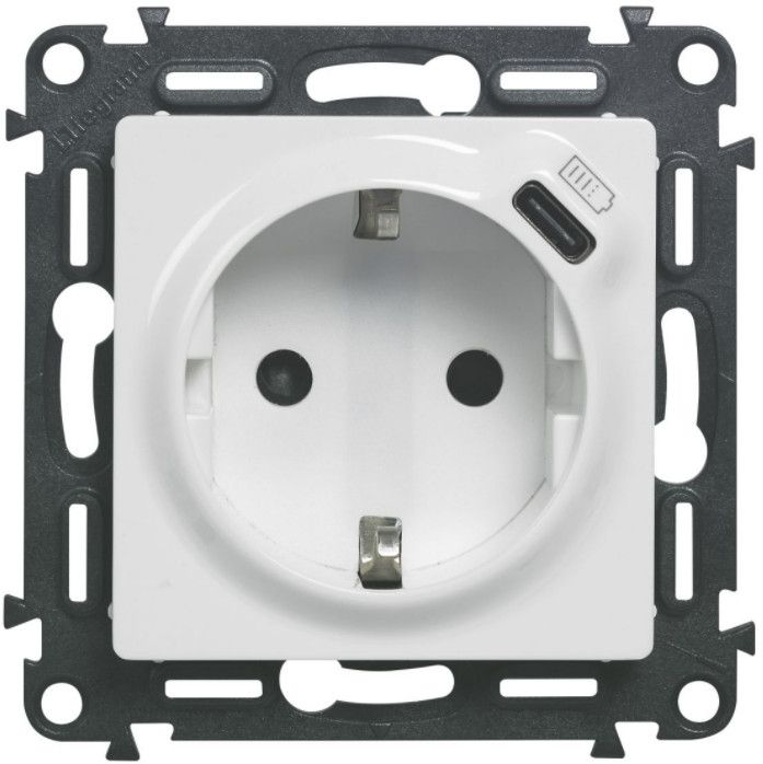 Legrand Valena Life háztartási csatlakozóaljzat + USB-C 753135 ...
