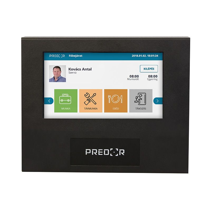 Predor munkaidő-nyilvántartó terminál (beépített EM ID olvasóval) Munkaidő terminál ...