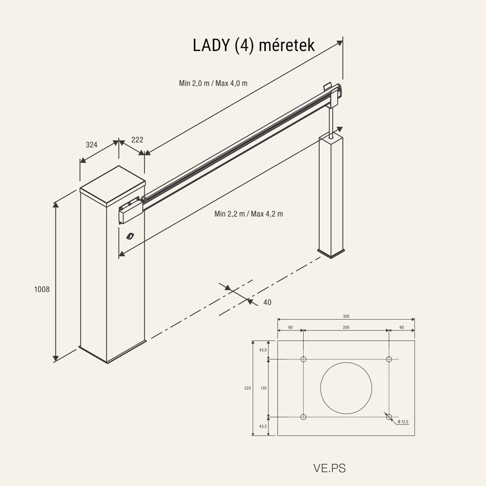 Beninca LADY-BE (VE400) sorompóház - Biztonságtechnikai Nagykereskedelmi Áruház