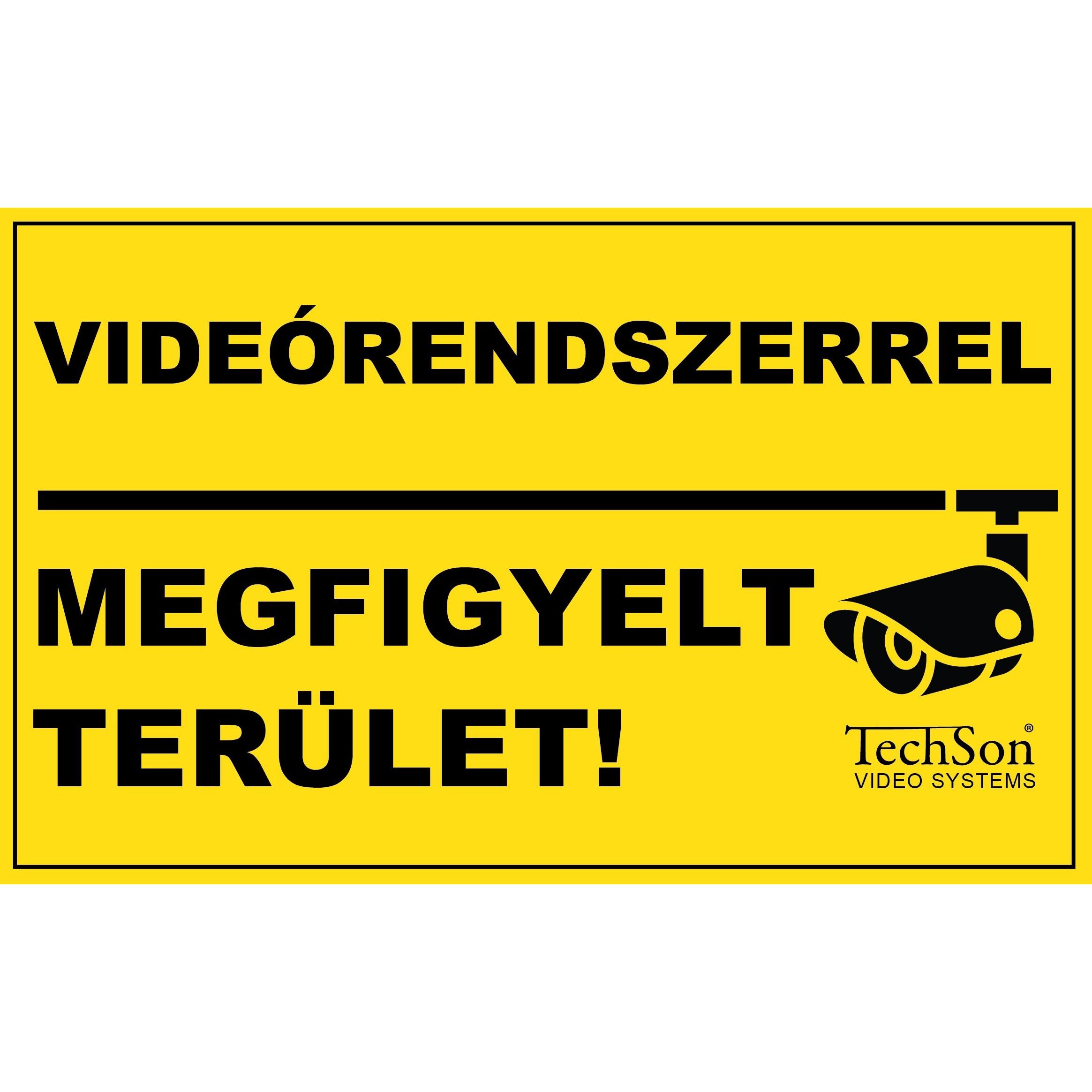 Videorendszerrel megfigyelt terület matrica - Biztonságtechnikai ...