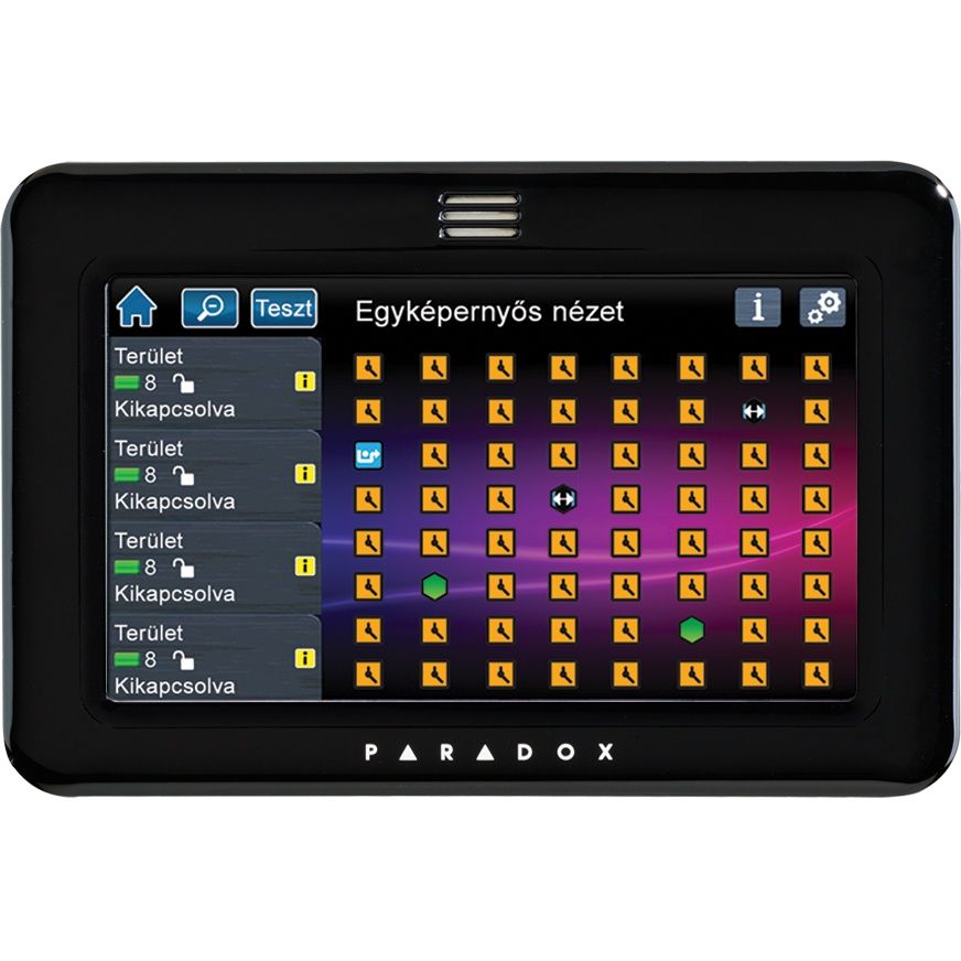 Paradox TM50 fekete Érintőképernyős LCD kezelő - Biztonságtechnikai ...