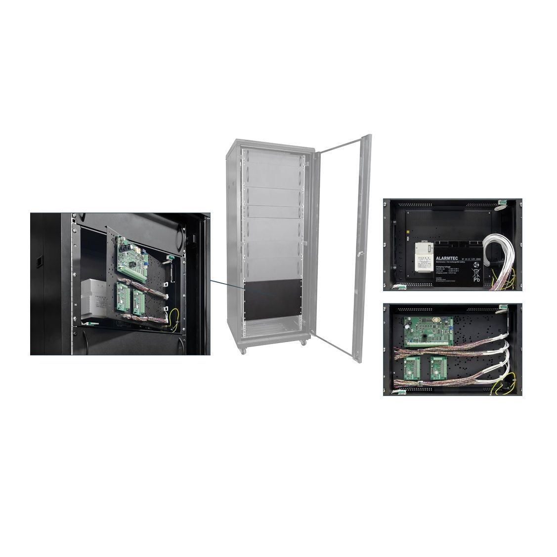 Rackszekrénybe doboz riasztóközponthoz, 7U magas, 19" széles ...